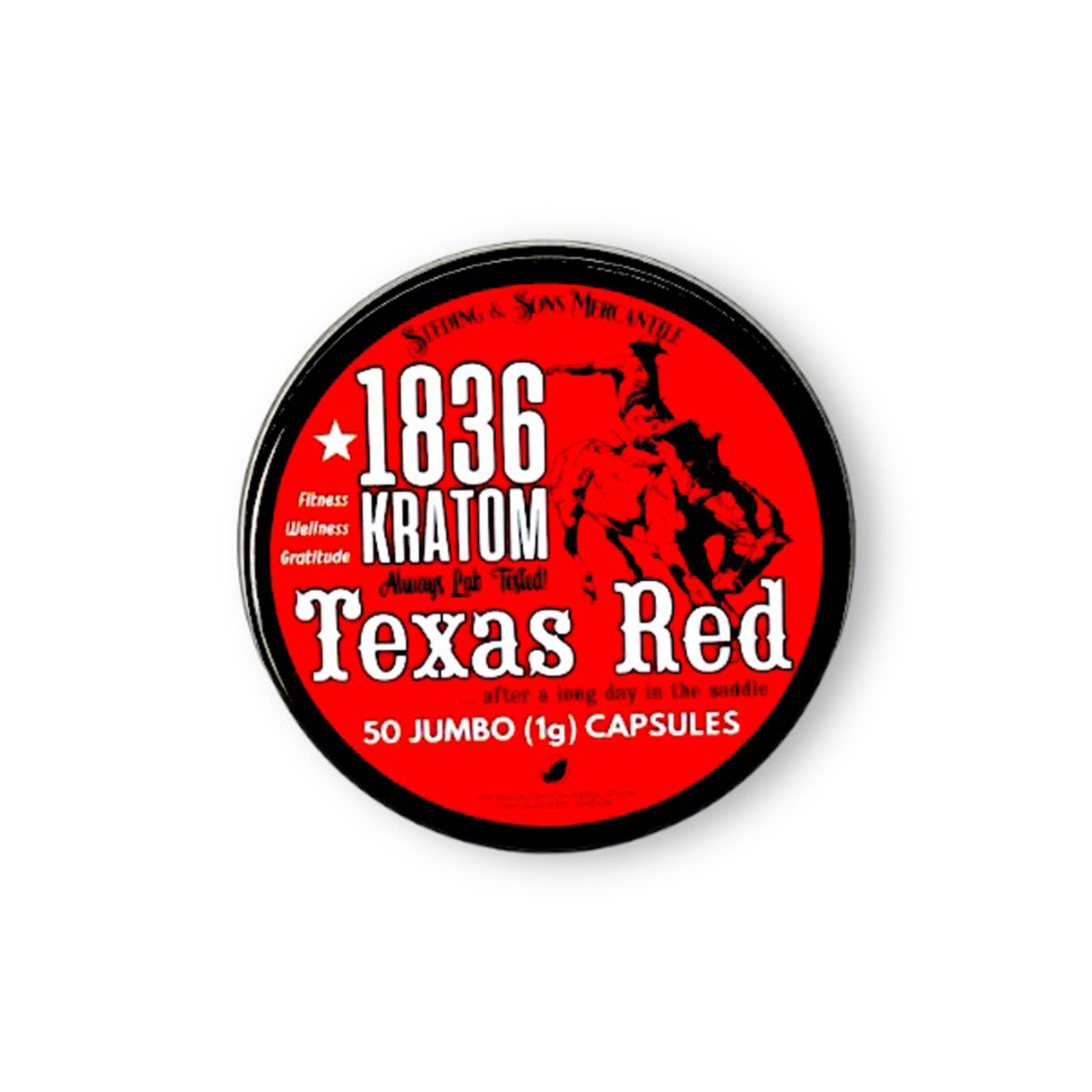 1836 Kratom — 1 Gram Jumbo Capsules (50 count) - SA Botanicals